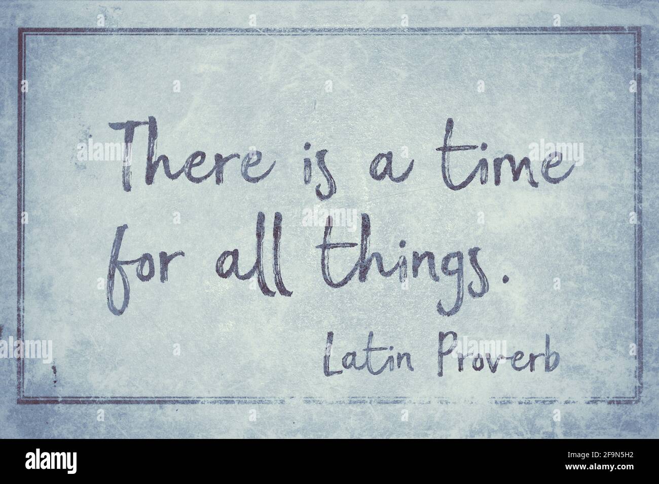 ancient Latin Proverb quote on vintage weathered paper with frame ...