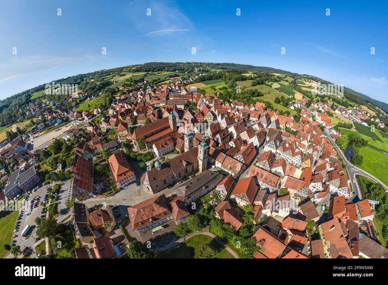 Aerial view to Spalt in Middle Franconia Stock Photo - Alamy