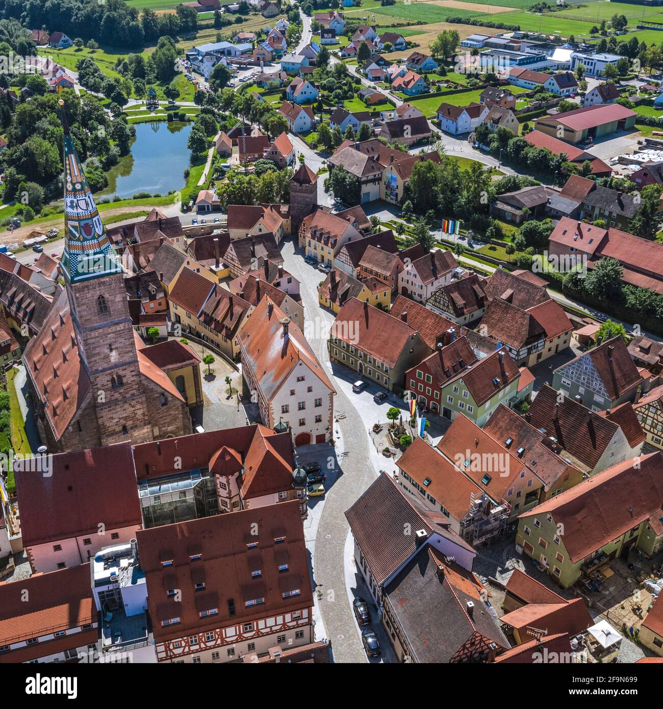 Aerial view to Wolframs-Eschenbach Stock Photo - Alamy