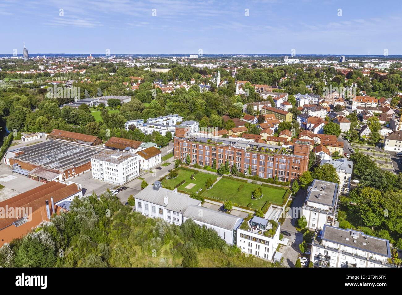 Aerial view to Augsburg-Göggingen Stock Photo - Alamy
