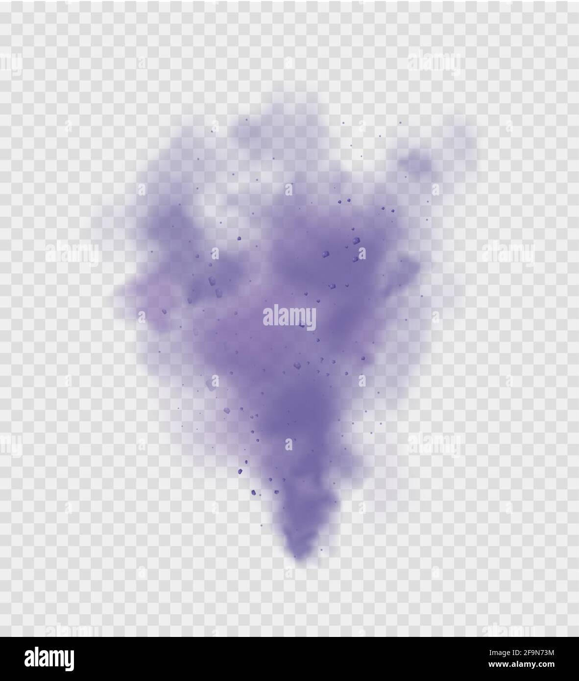 Purple dust or fog. Abstract purple powder explosion with particles ...