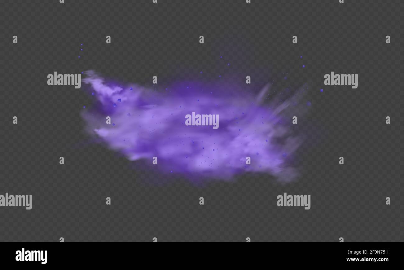 Purple dust. Abstract blurry smoke with purple particles. Violet smoke ...
