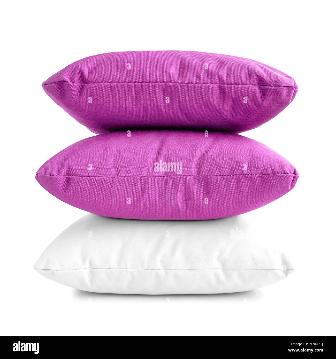 Pillows - stack of three cushions on white background Stock Photo - Alamy