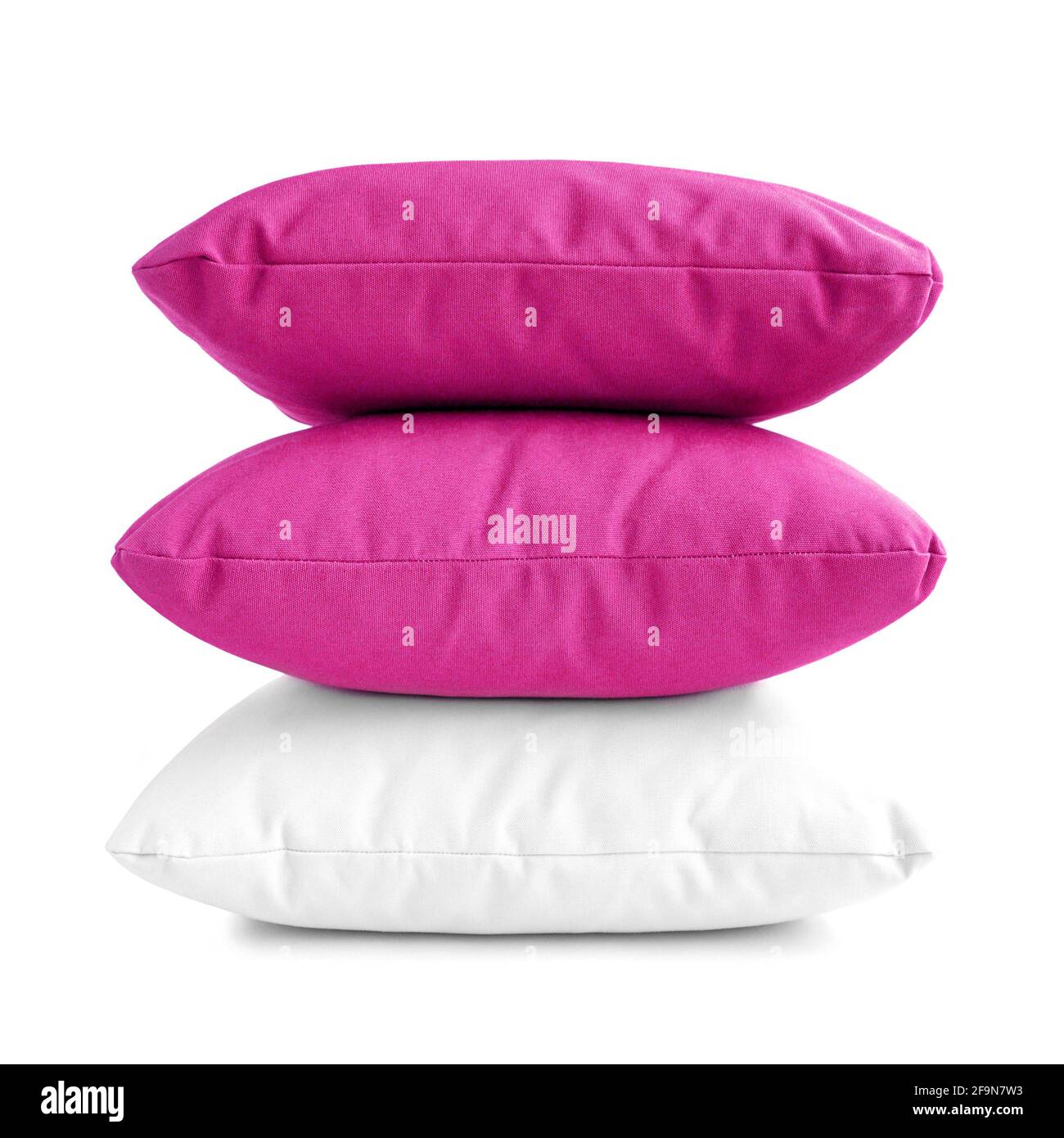 Pillows - stack of three cushions on white background Stock Photo - Alamy