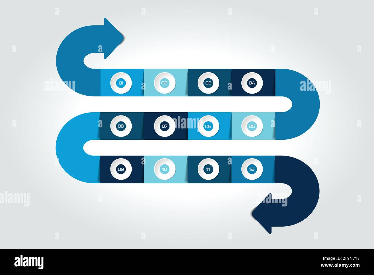 Snake arrow infographic, template, diagram, chart, timeline. Vector ...