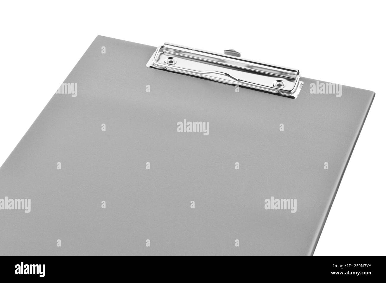 Clipboard - gray plastic clipboard or writing board isolated on white ...