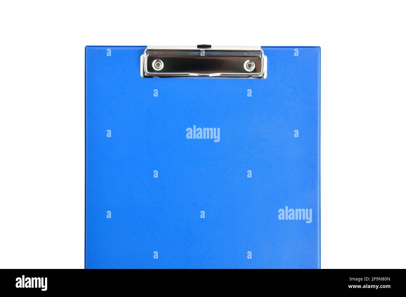 Clipboard - blue plastic clipboard or writing board isolated on white ...