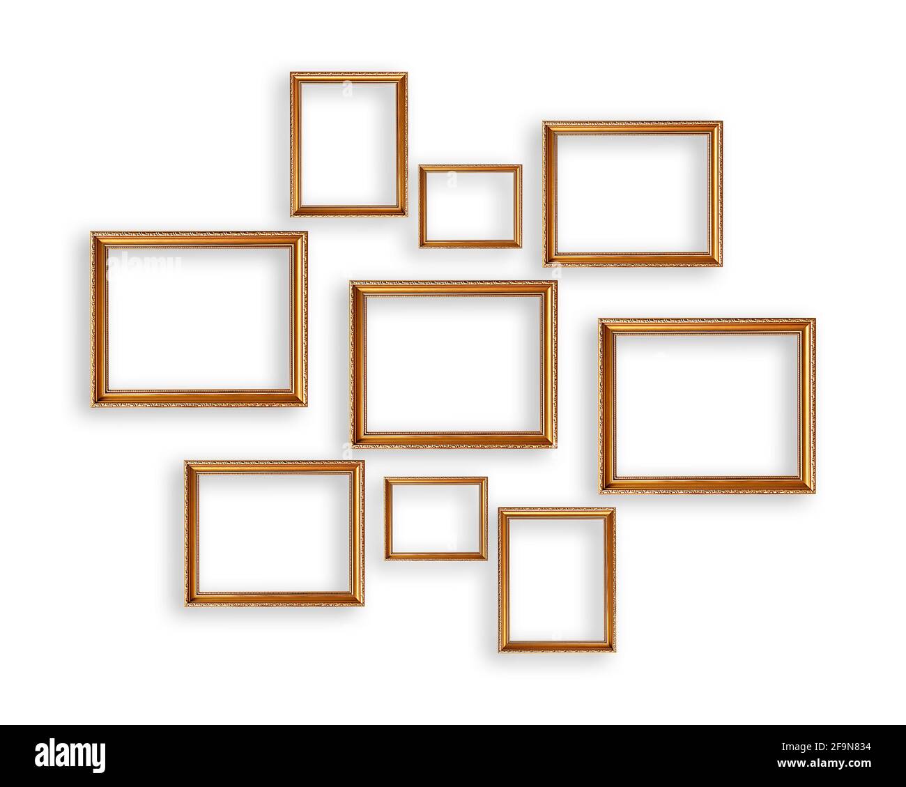 Set of vintage gold picture frame hi-res stock photography and images ...