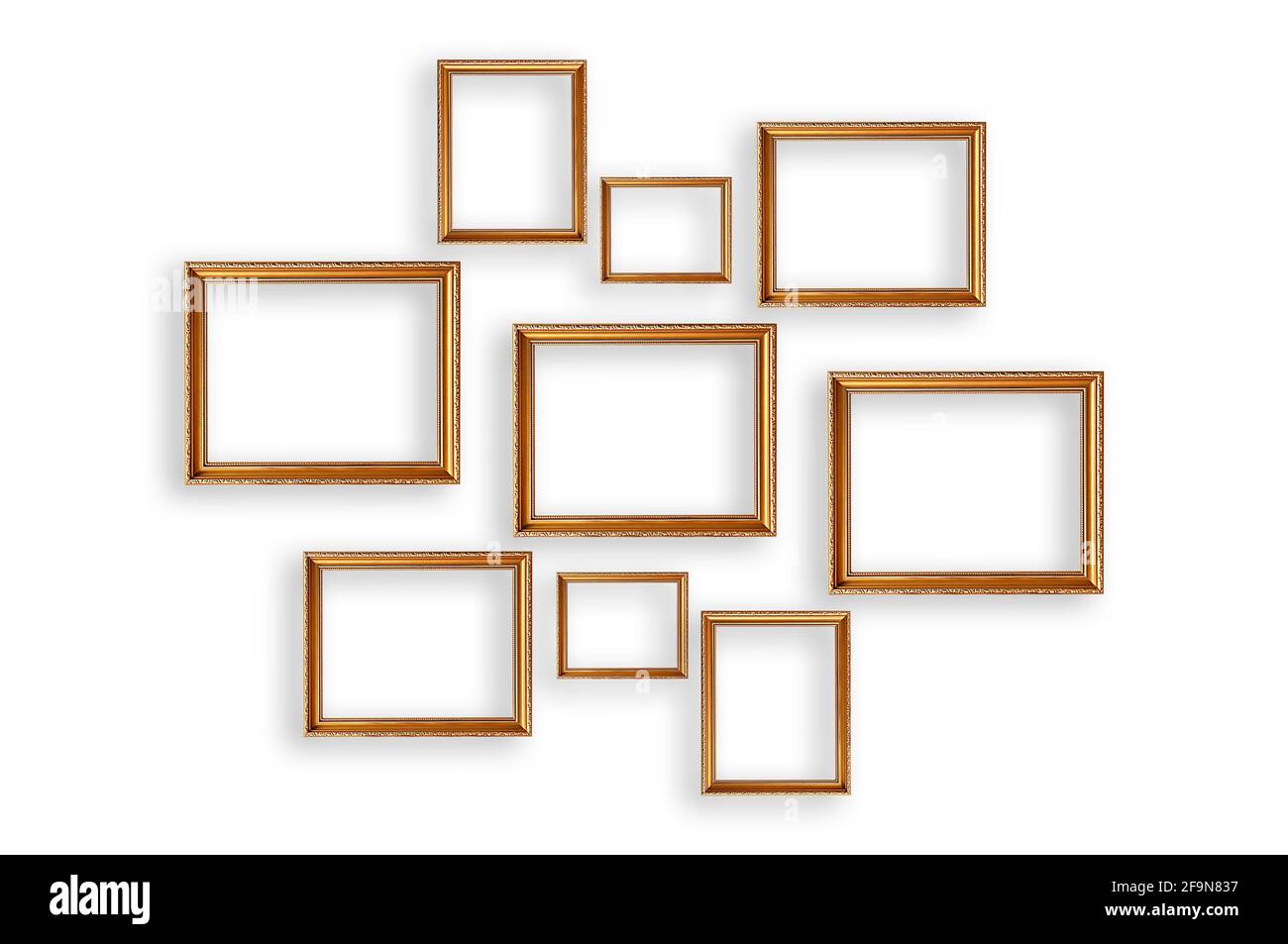 Set of vintage gold picture frame hi-res stock photography and images ...