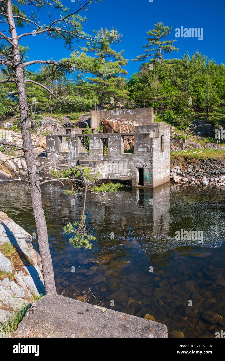 White Fish Falls and Conservation Area Sudbury Ontario Canada in summer ...