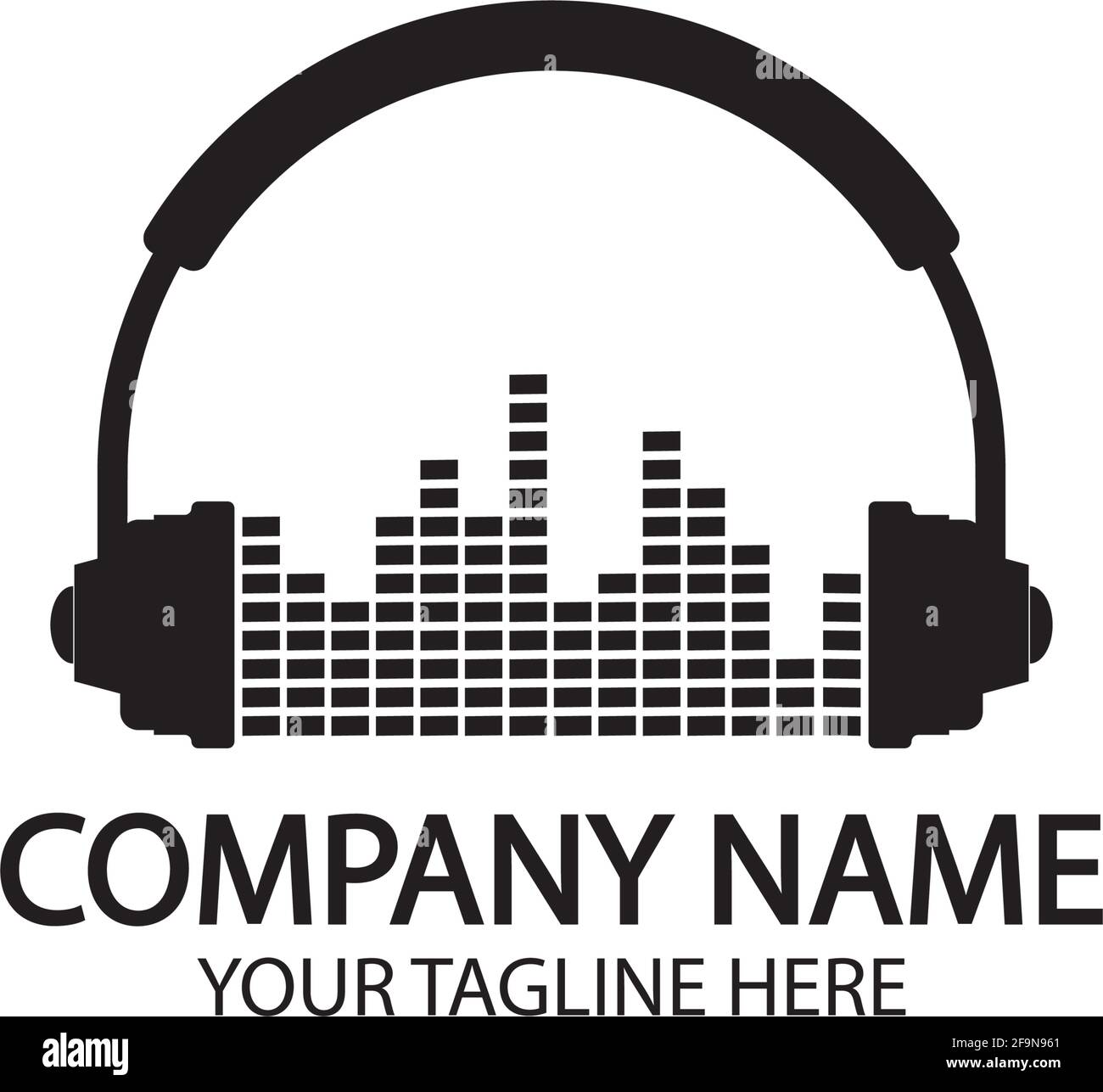 Headphones with microphone and sound waves beats, concept of radio ...