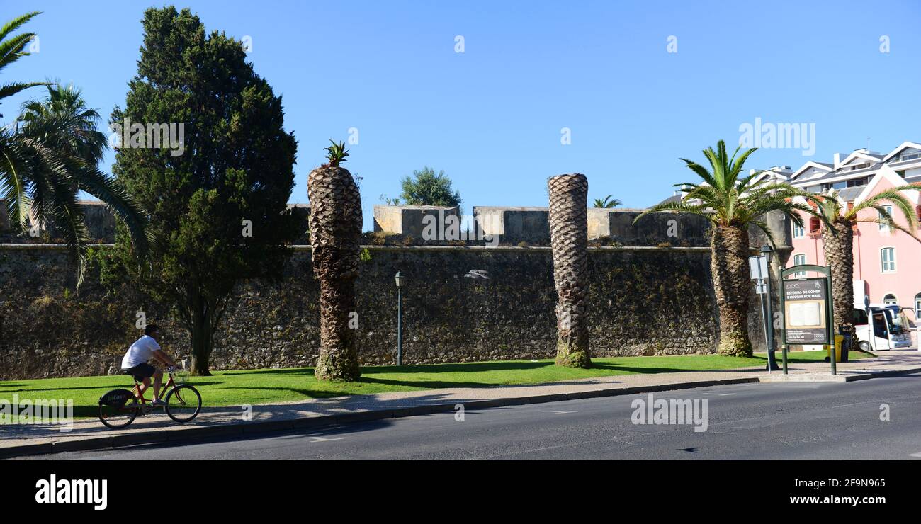 Old fortress walls in Cascais, Portugal Stock Photo - Alamy