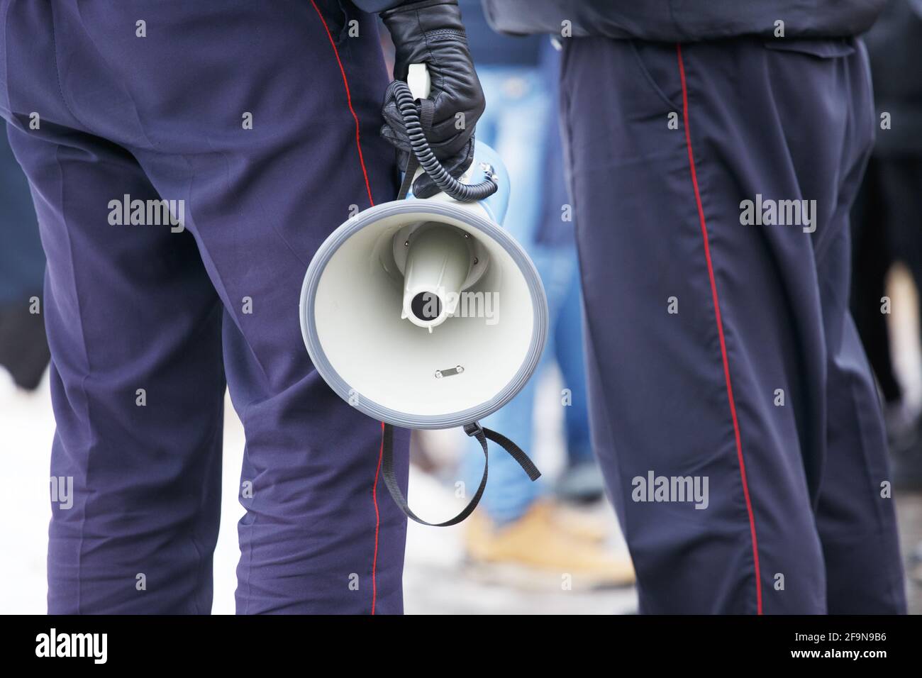Police loudspeaker hi-res stock photography and images - Alamy