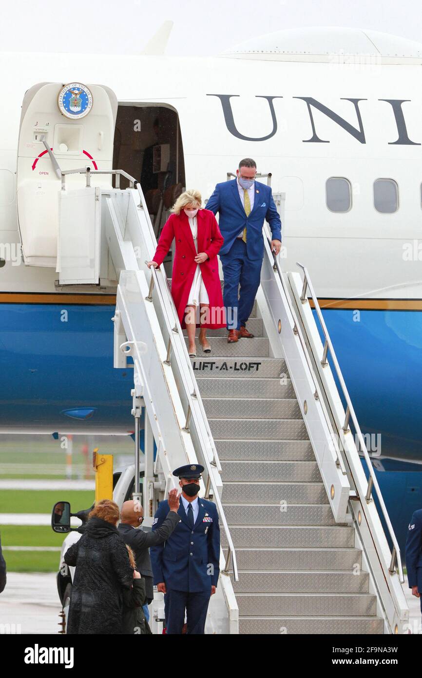 MOLINE, ILLINOIS - APRIL 19, 2021: Dr. Jill Biden, First Lady of the ...