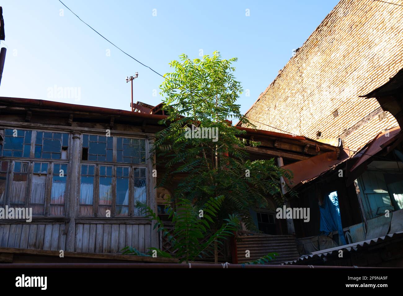 Old wooden balcony view hi-res stock photography and images - Alamy
