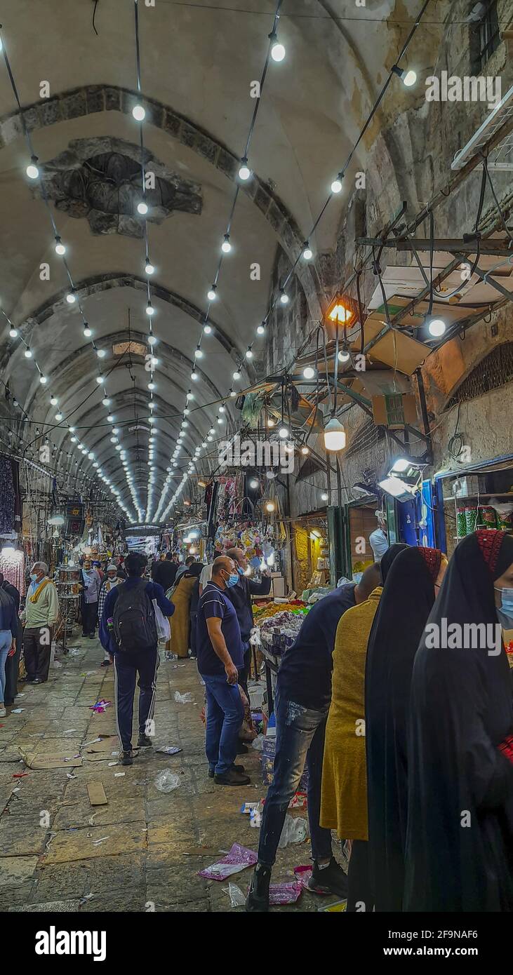 Ramadan atmosphere that including decoration and beautiful lights in ...