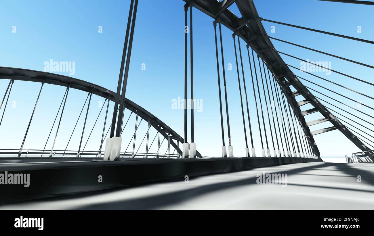 3D illustration - front view of bridge Stock Photo - Alamy
