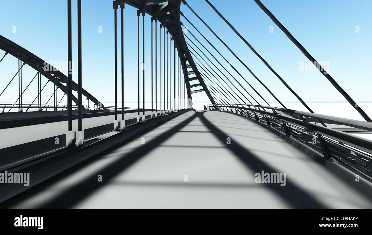 3D illustration - front view of bridge Stock Photo - Alamy