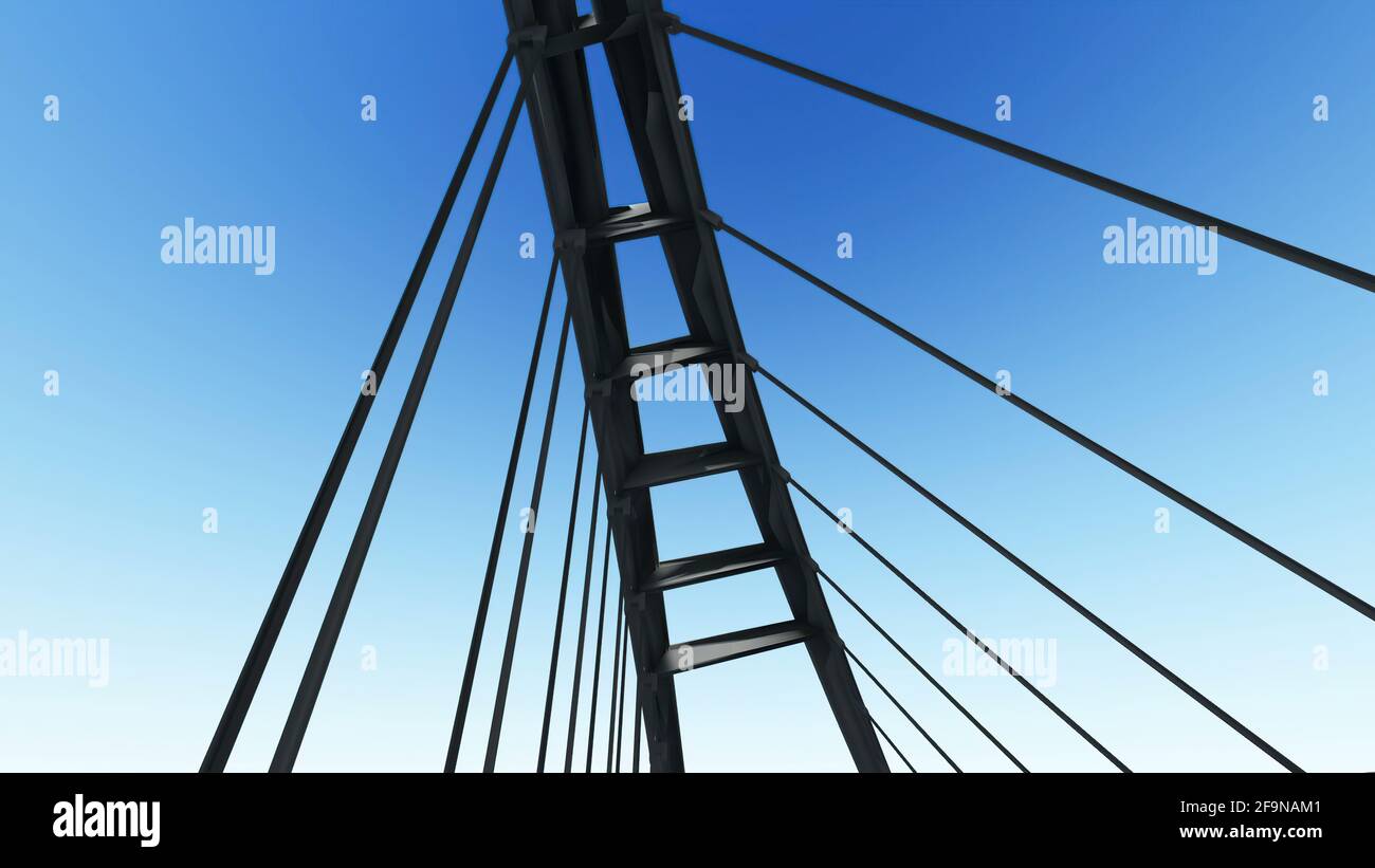 3D illustration - front view of bridge Stock Photo - Alamy
