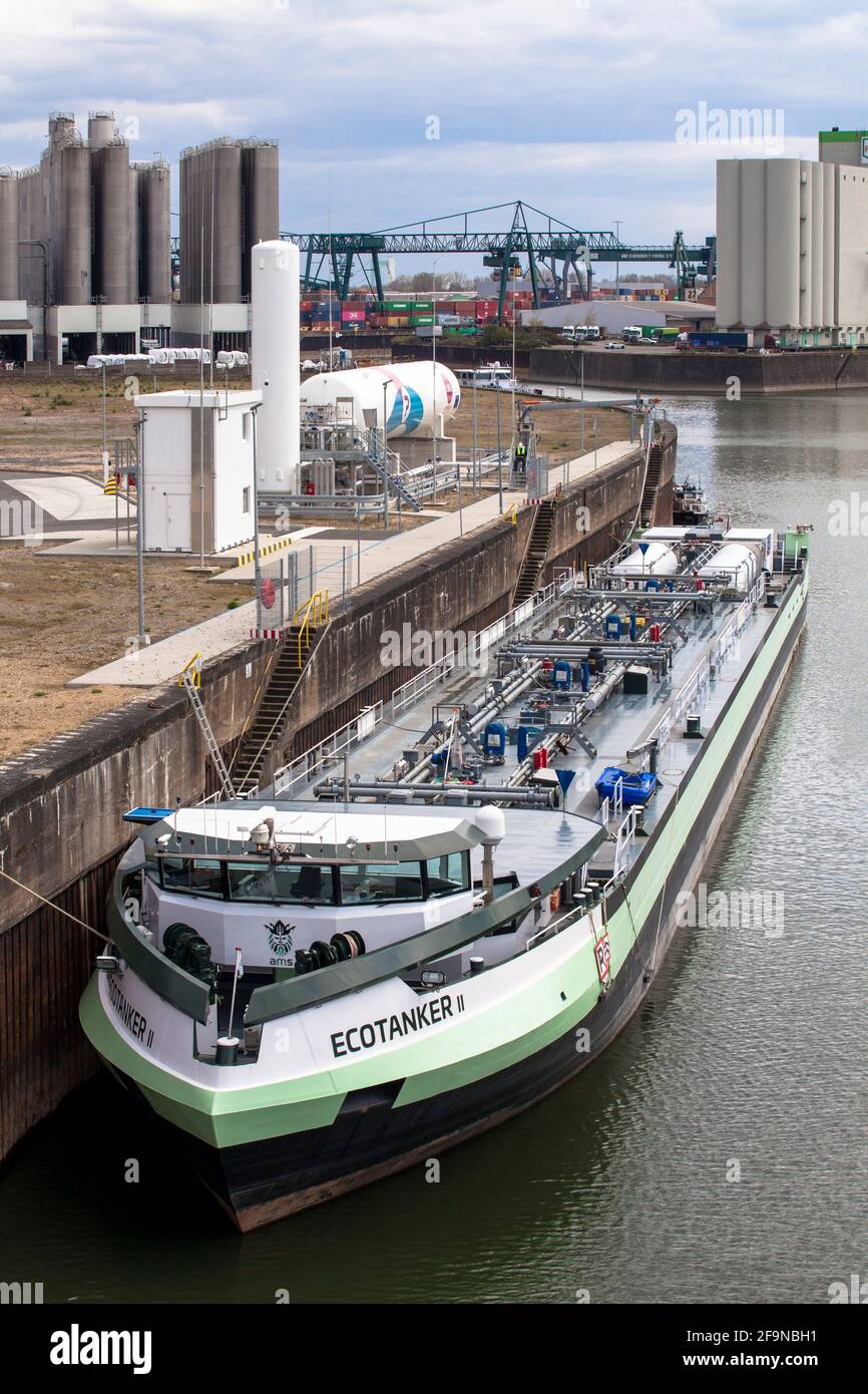 the natural gas-powered tanker ship Ecotanker II at the shore-to-ship ...