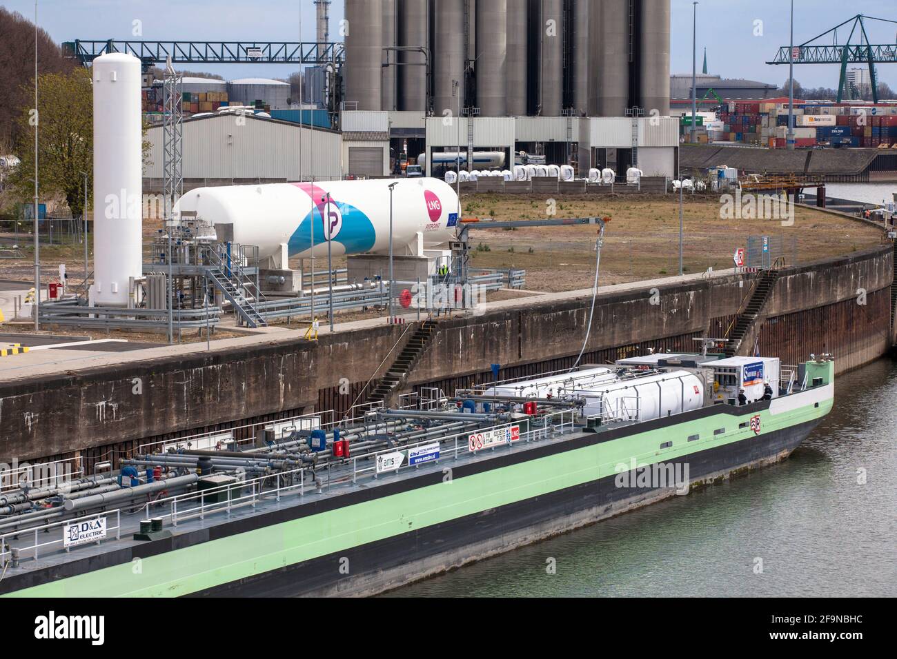 the natural gas-powered tanker ship Ecotanker II at the shore-to-ship ...