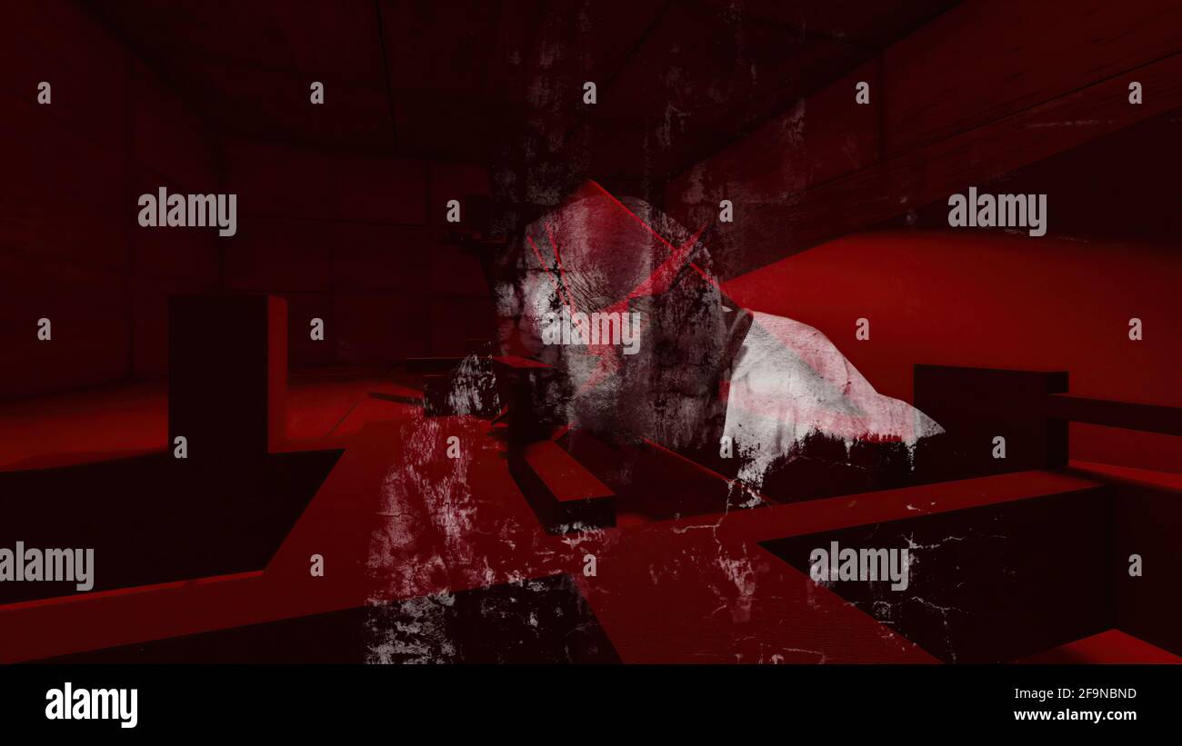 3D illustration - Horror Zombie with Effects, mixed media of two CG ...