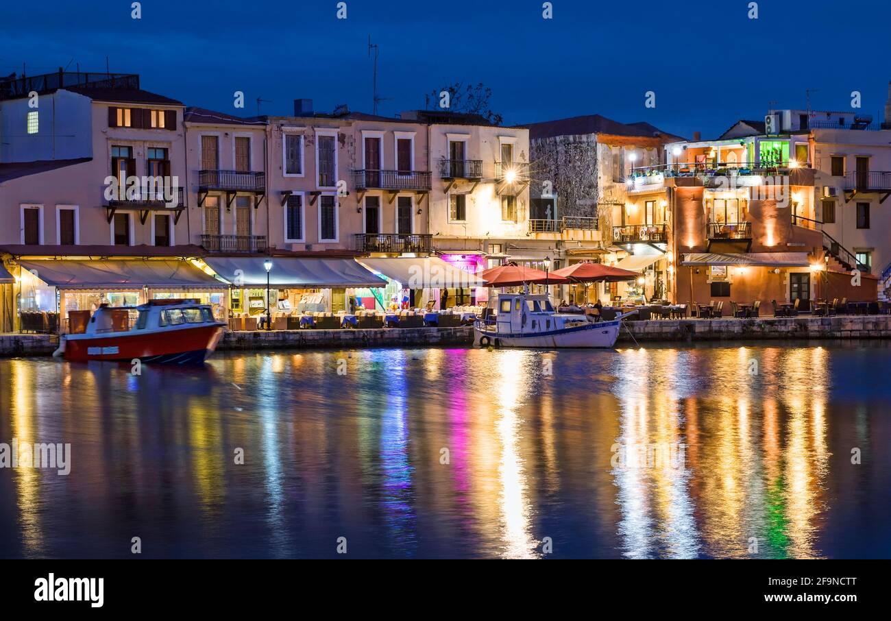 The old Venetian harbor of Rethymno Stock Photo - Alamy