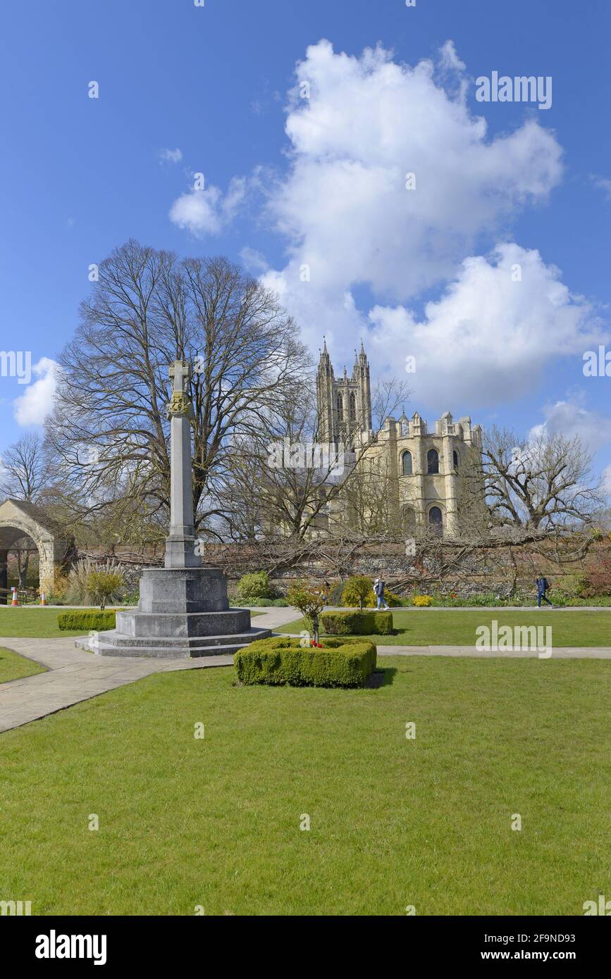 Canterbury, Kent, UK. Canterbury Cathedral: Kent War Memorial Garden ...