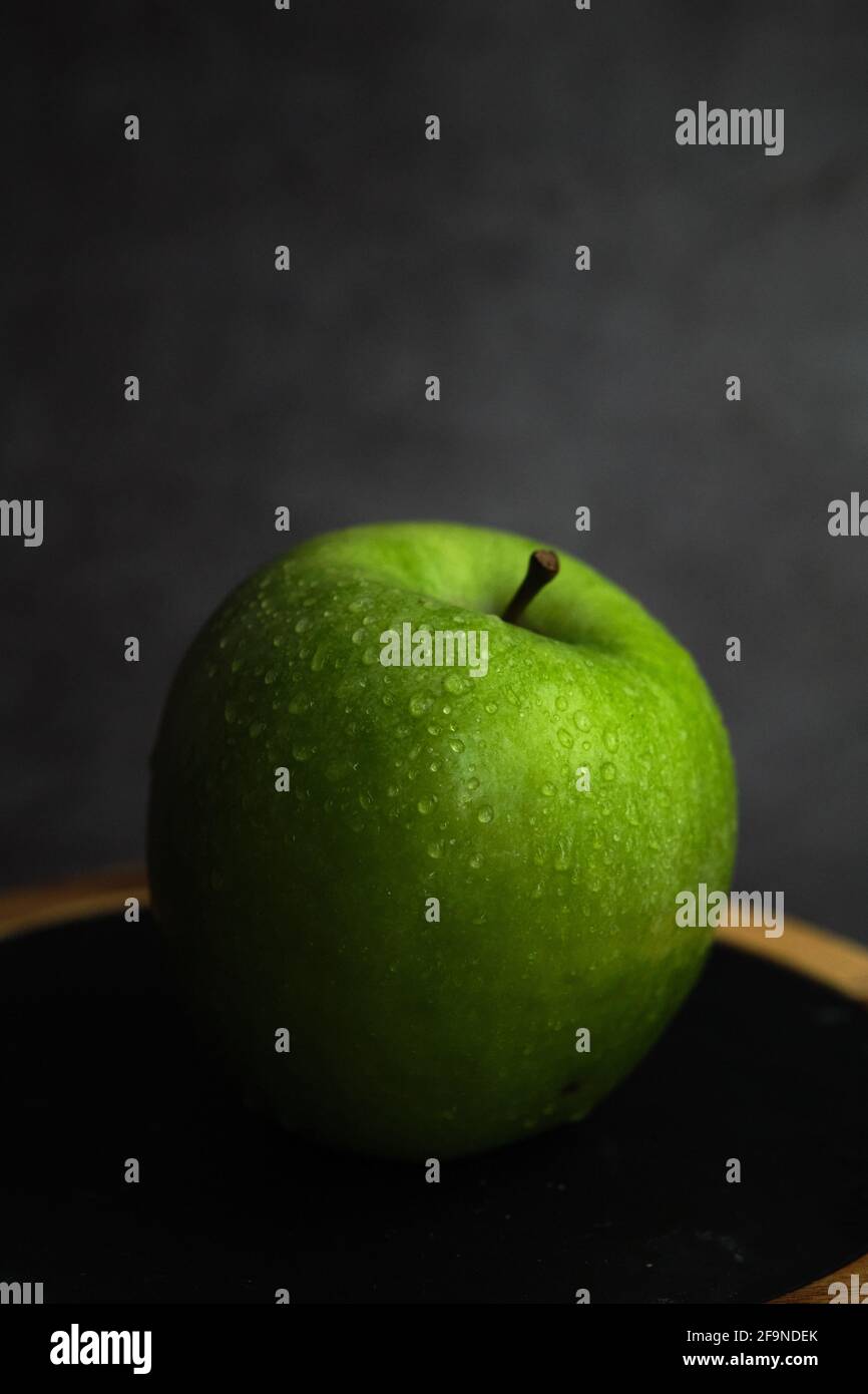 Apple grey background hi-res stock photography and images - Alamy