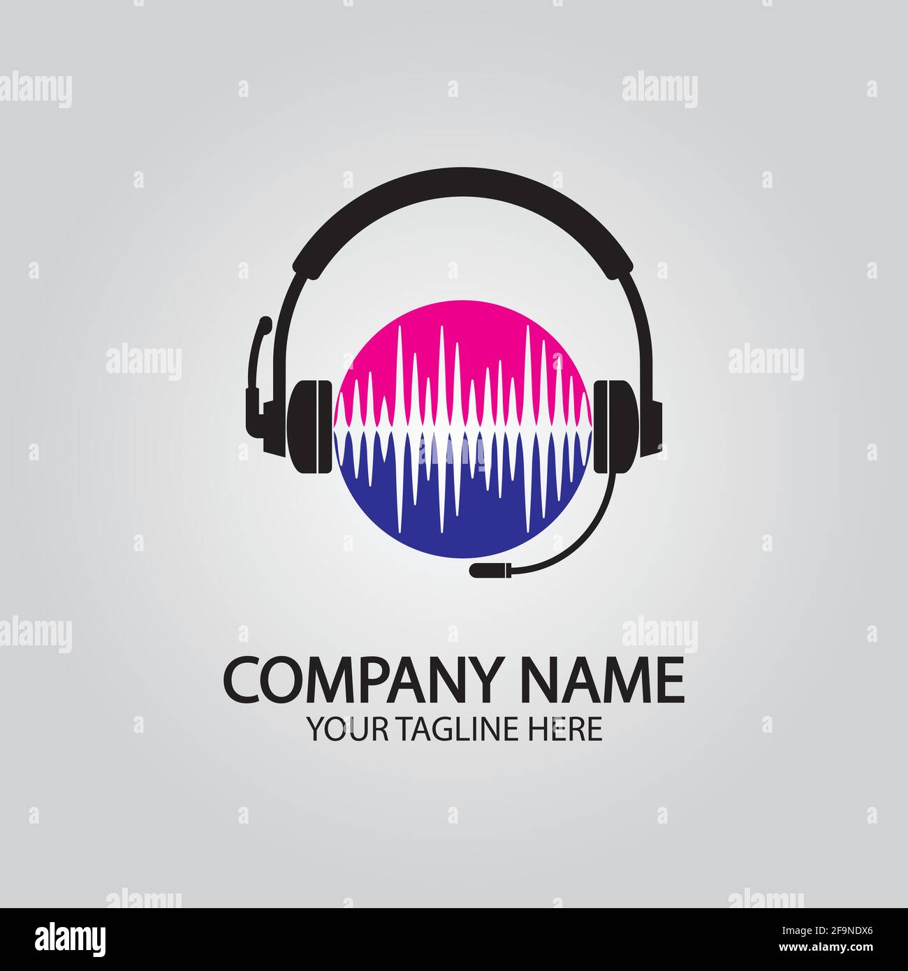 Headphone DJ, Music Studio Recording, Soundwave Logo Design Inspiration ...