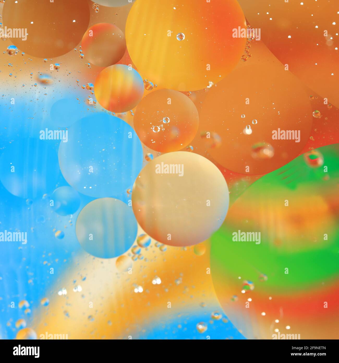 Colorful bubbles from oil in water in a macro shot Stock Photo - Alamy