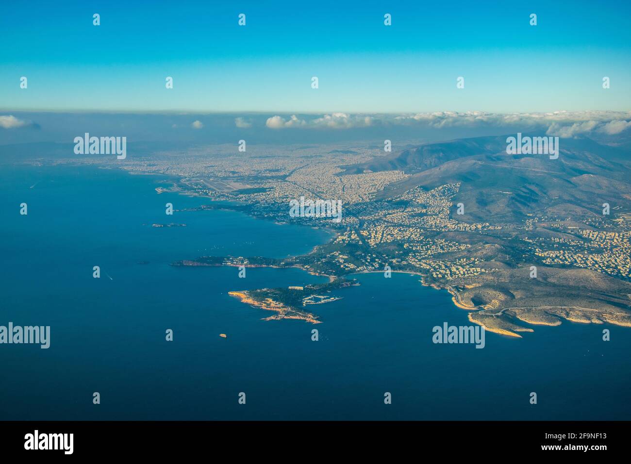 aerial view of the greek capital athens taken from a plane Stock Photo ...