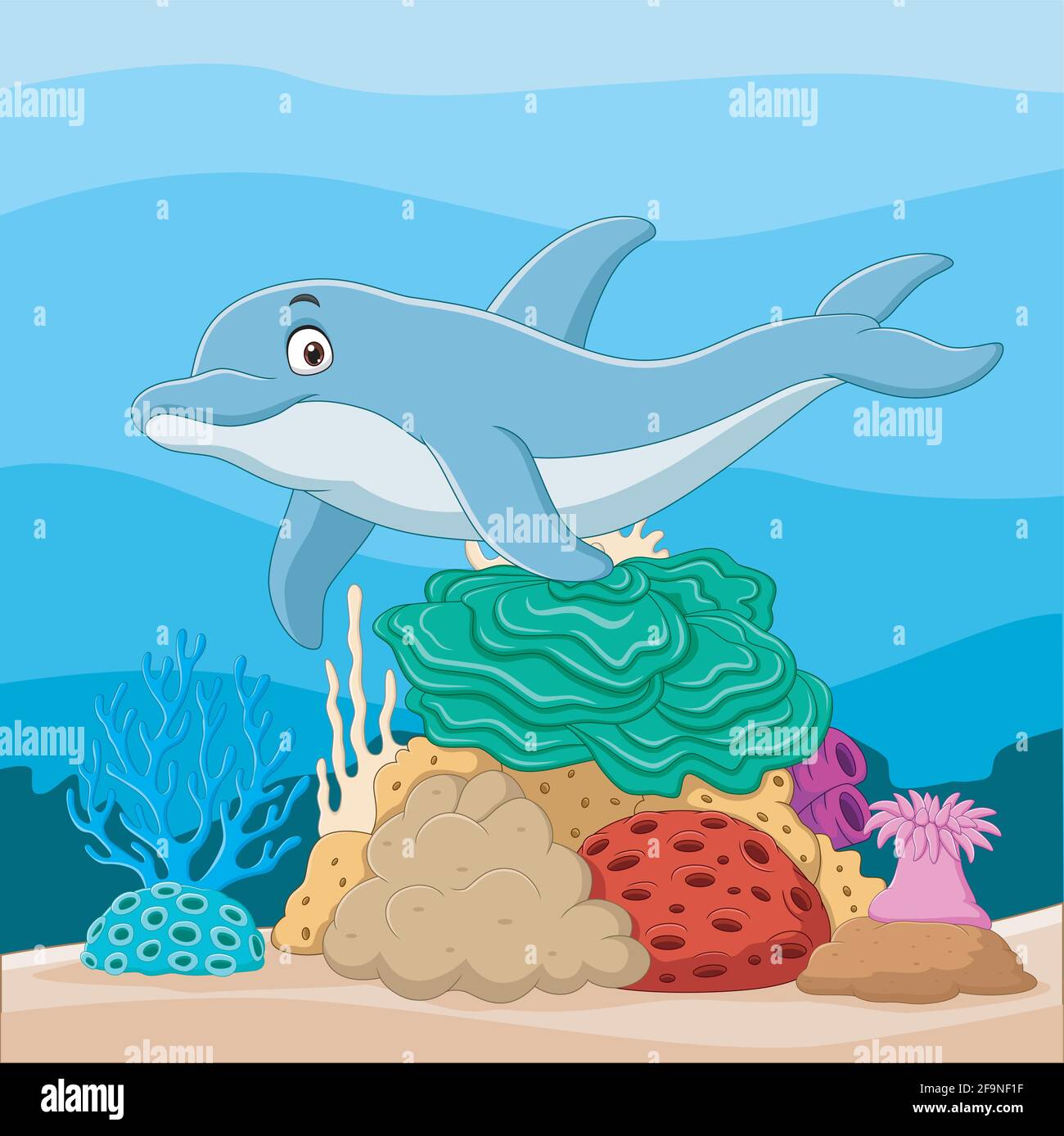 Cartoon dolphin hi-res stock photography and images - Alamy