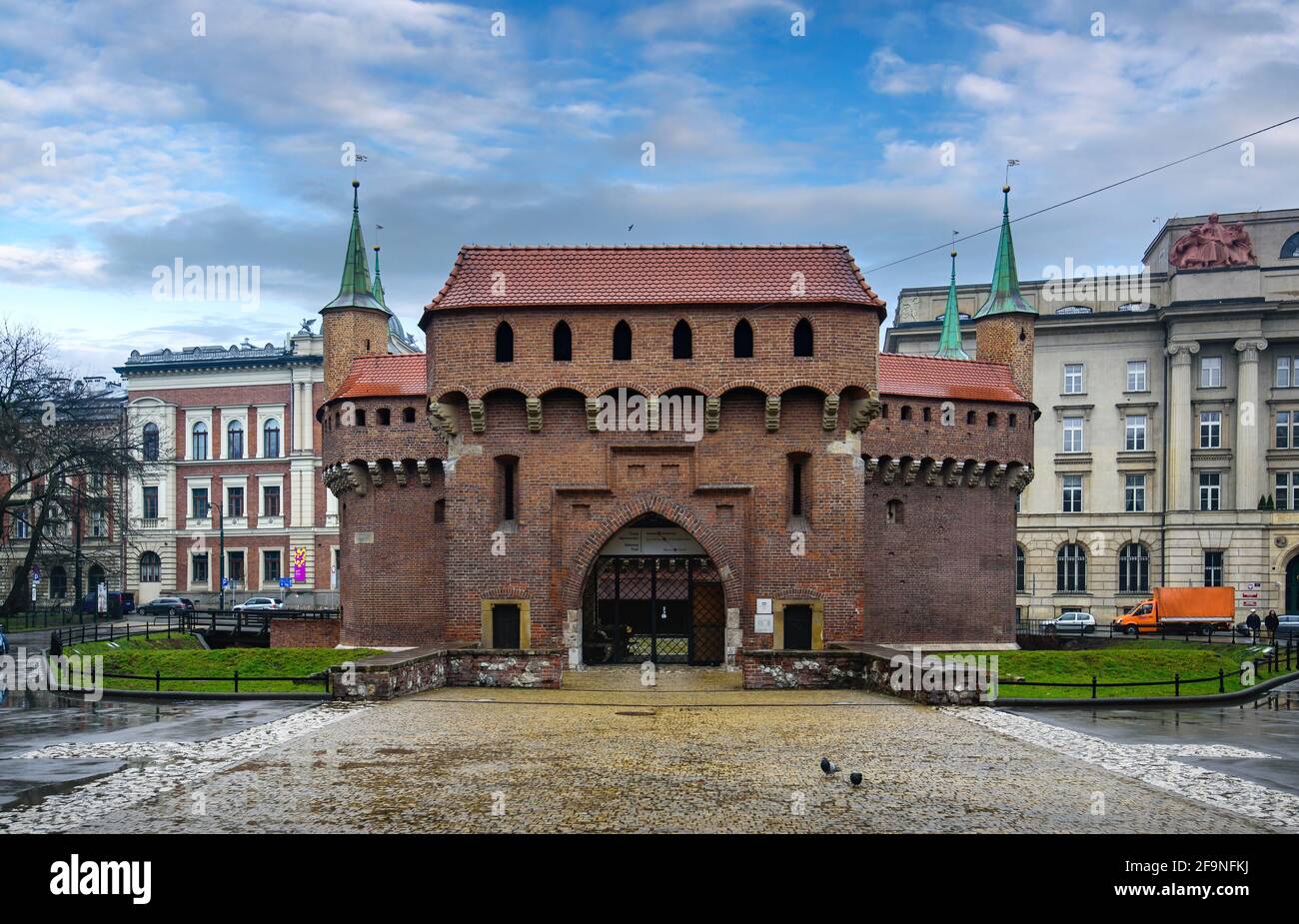 Krakow, Poland. Krakows Barbican. Medieval defensive building fortress ...