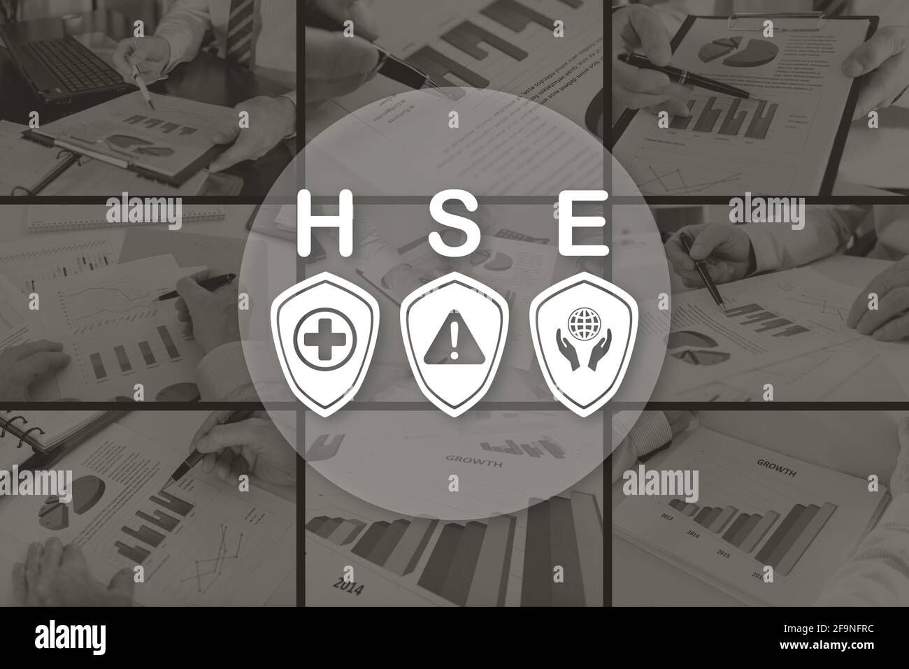 Hse concept illustrated by pictures on background Stock Photo - Alamy
