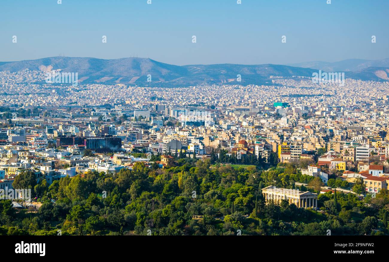 Panorama of Athens, Greece, from the Acropolis Stock Photo - Alamy