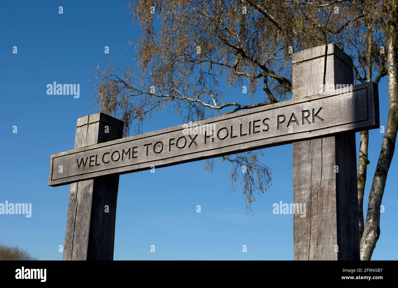 Fox Hollies Park entrance sign, Acocks Green, West Midlands, England ...