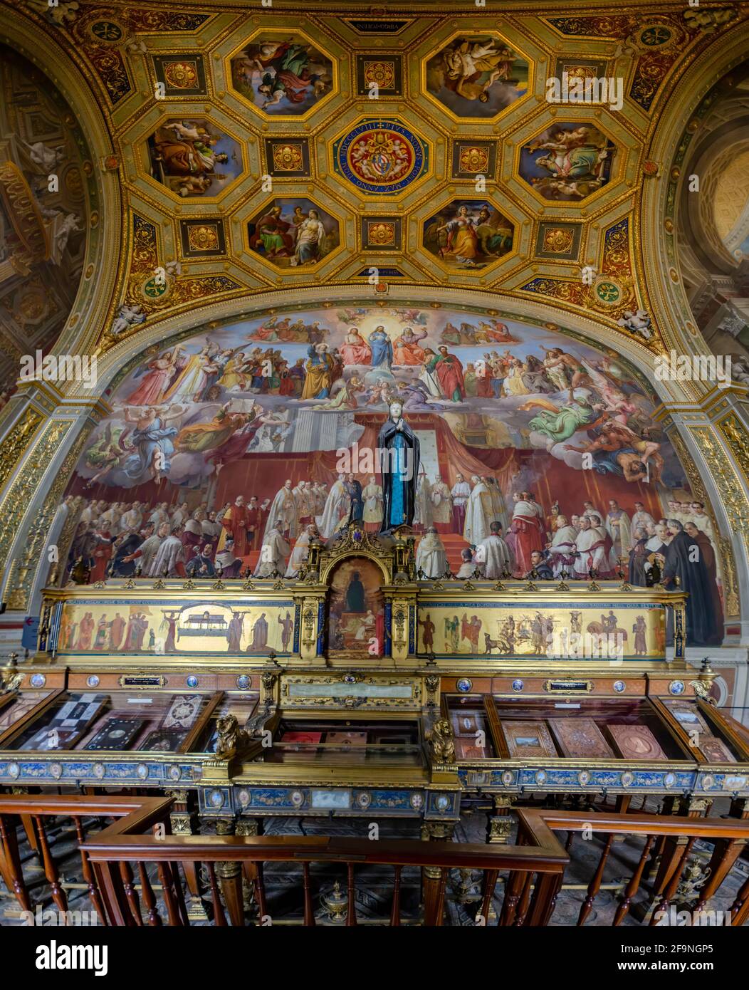 VATICAN CITY, ROME, ITALY. Details of the Beautiful Painting Ceiling ...