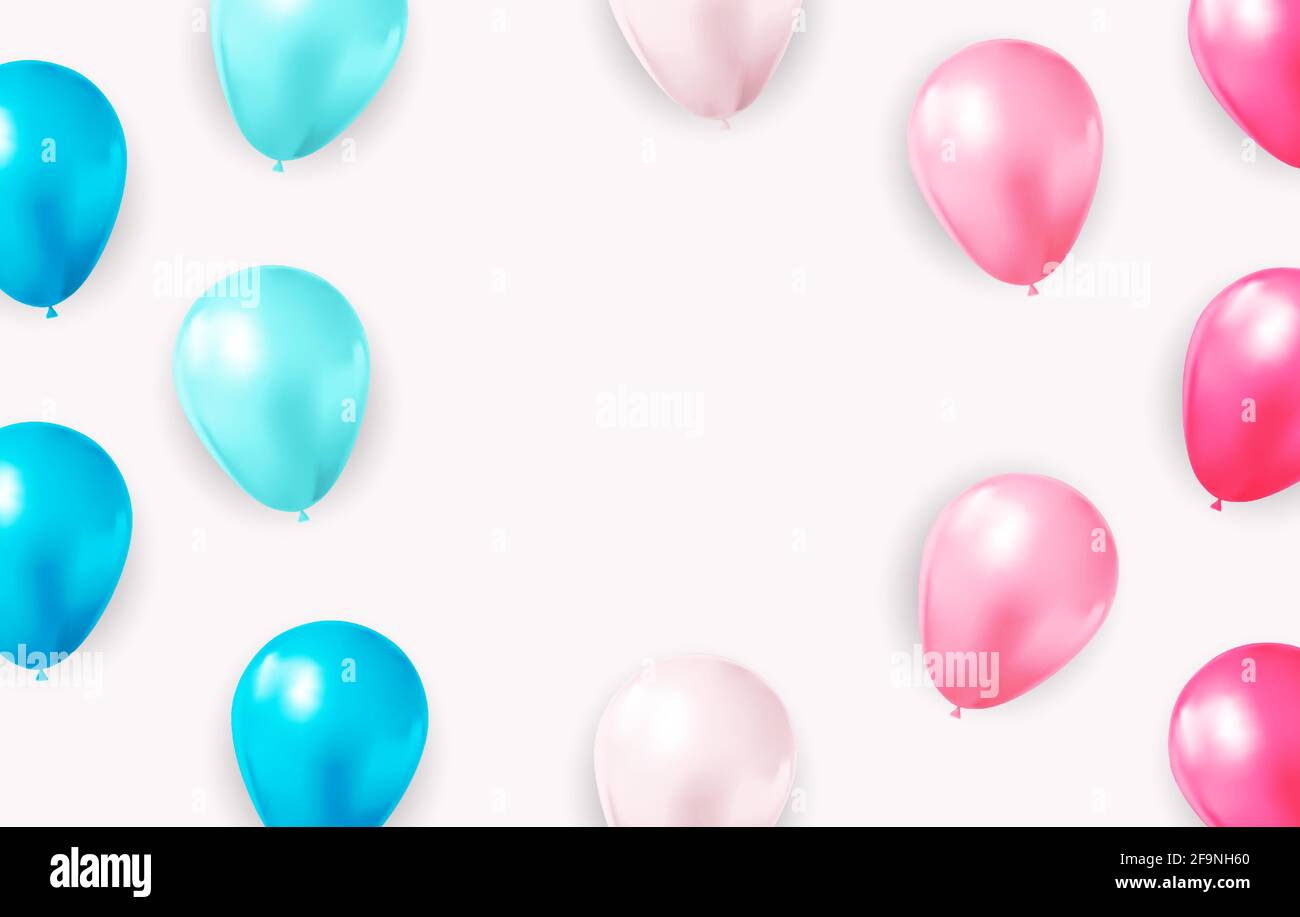 Abstract Background with Realistic Balloons, confetti. Vector ...