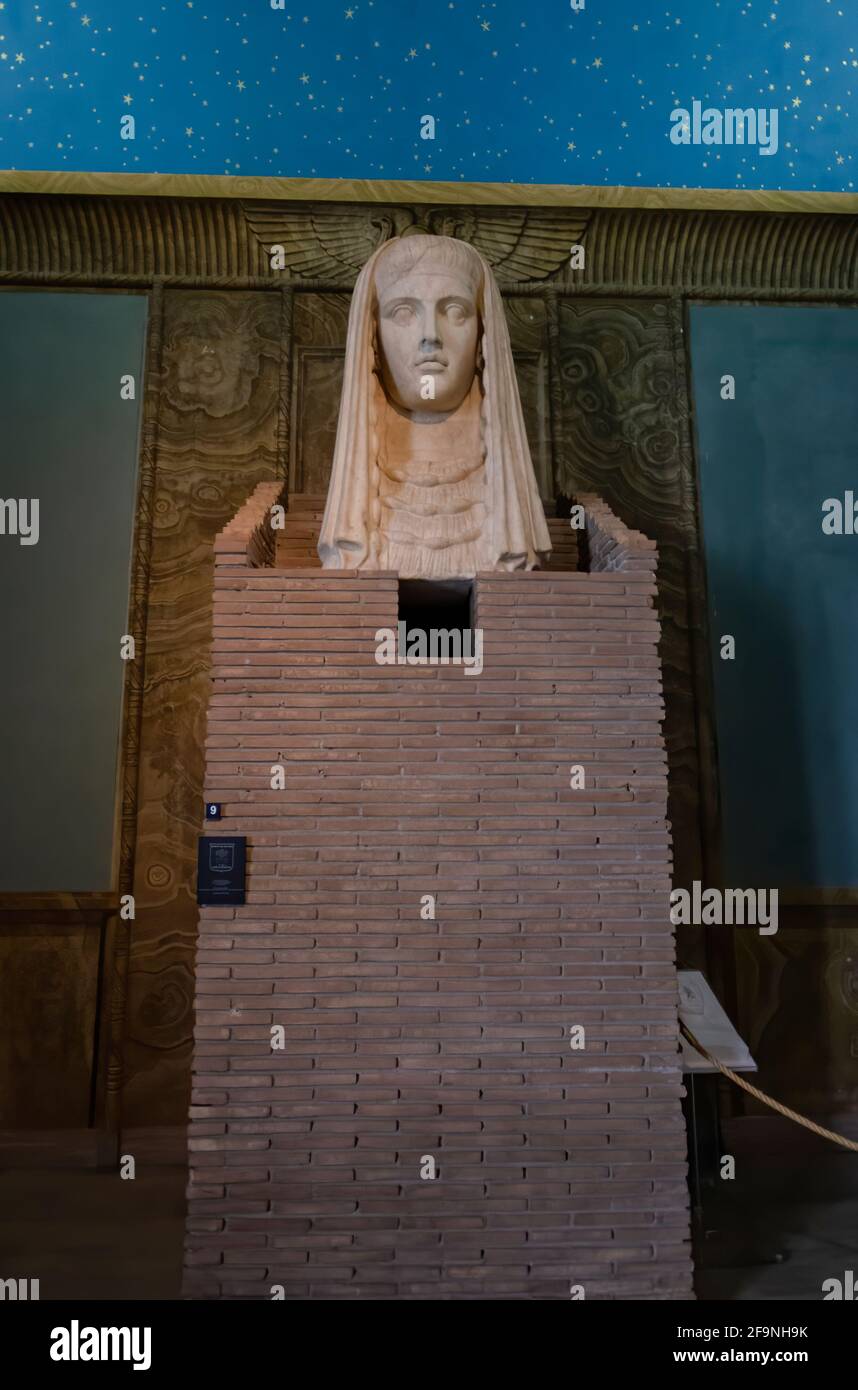 Vatican City, Rome, Italy. Ancient Egyptian statues and mummy on ...