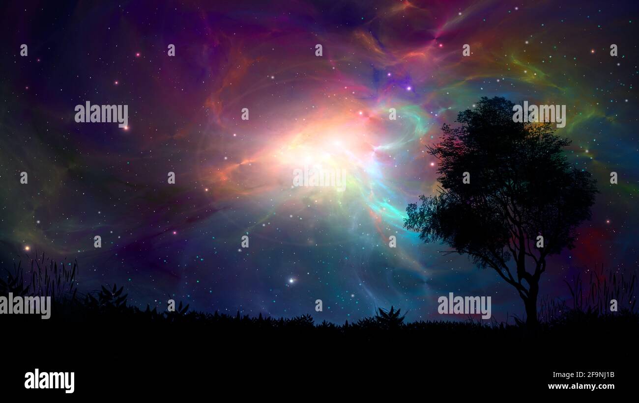 Science tree earth painting hi-res stock photography and images - Alamy