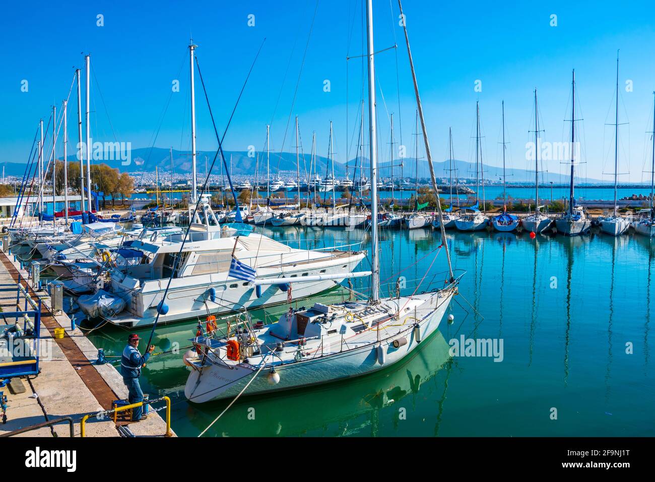 view of residential marina in the port of piraeus in greece Stock Photo ...