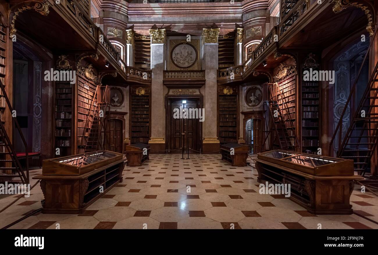 Vienna, Austria. Interior of the Austrian National Library located in ...