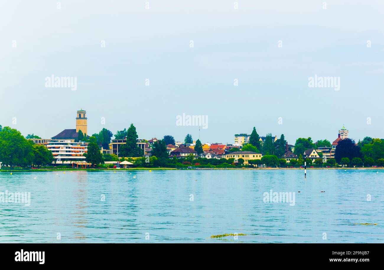 Panorama of the swiss city Arbon situated on the bodensee lake Stock ...