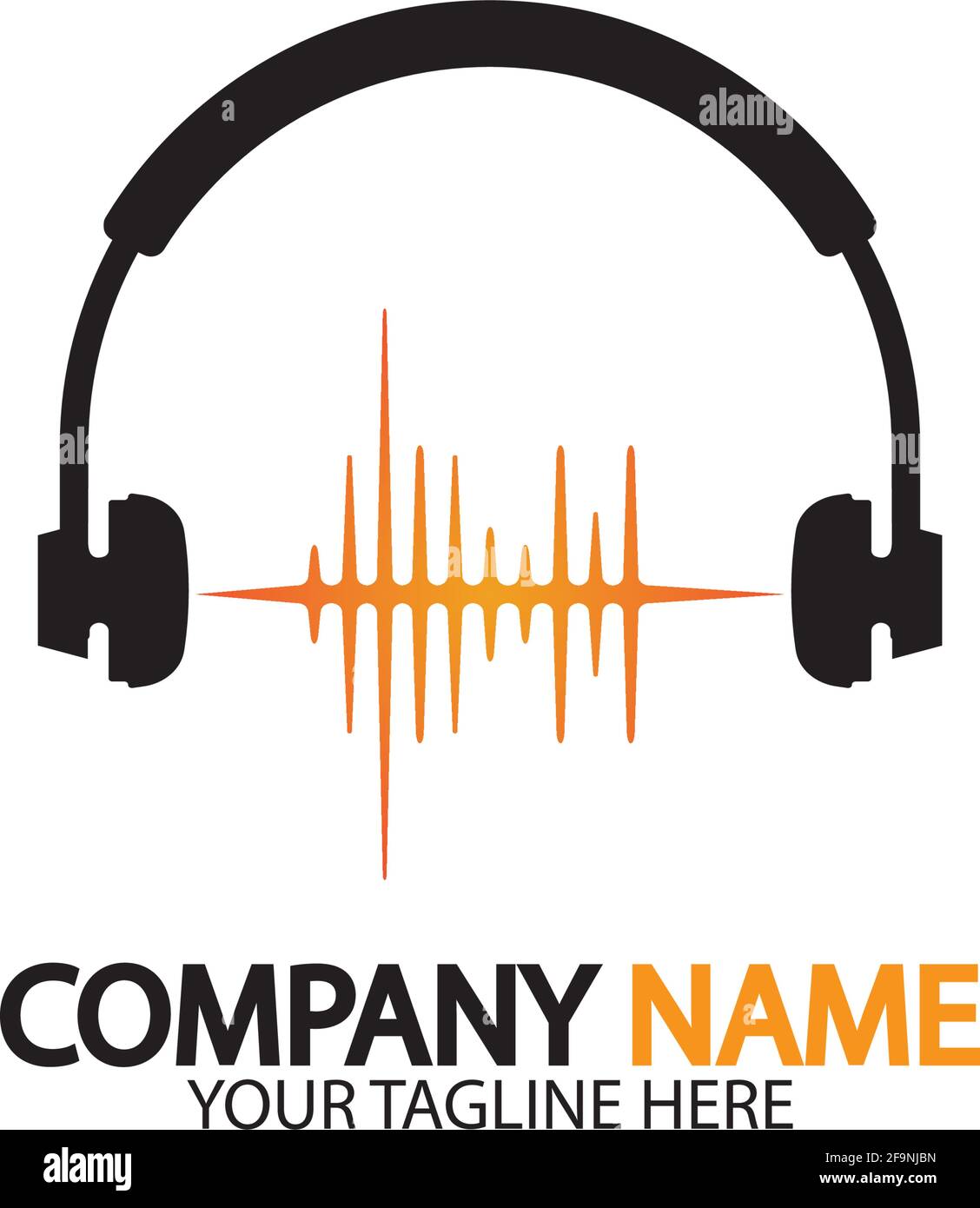 Headphone icon. Headphones with sound wave icon isolated, minimal ...