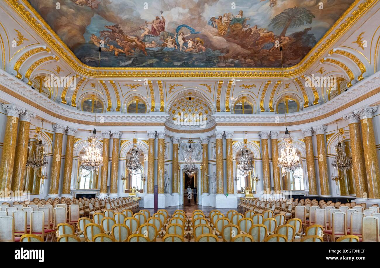 WARSAW, POLAND. Warsaw Palace. Interior of Royal Castle. The palace is ...
