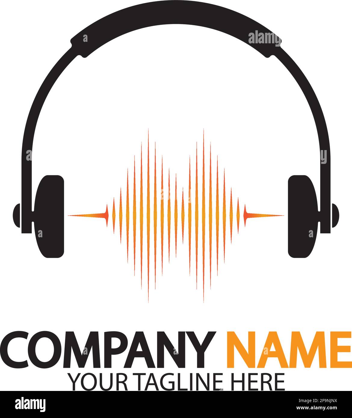 Headphone icon. Headphones with sound wave icon isolated, minimal ...