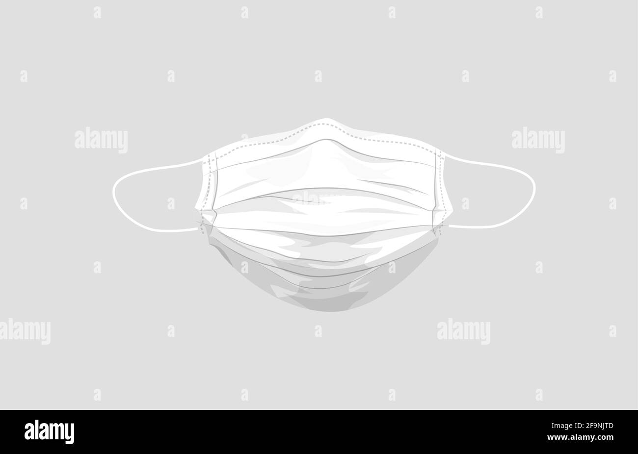 White medical masks mockup template. Prevention respiratory hygiene ...