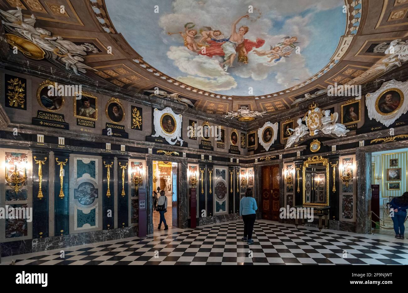 WARSAW, POLAND. Warsaw Palace. Interior of Royal Castle. The palace is ...