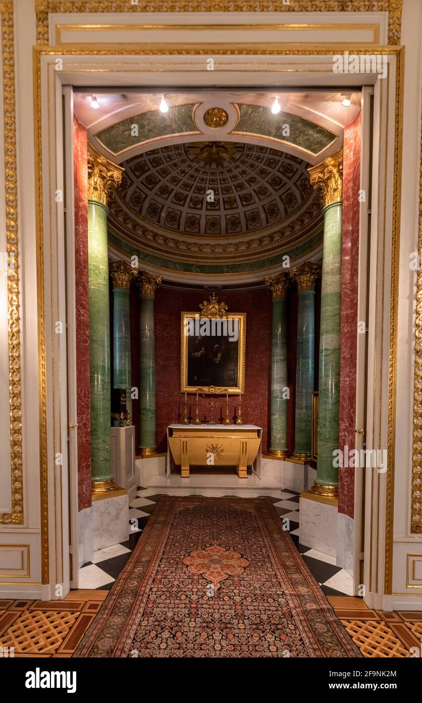 WARSAW, POLAND. Warsaw Palace. Interior of Royal Castle. The palace is ...
